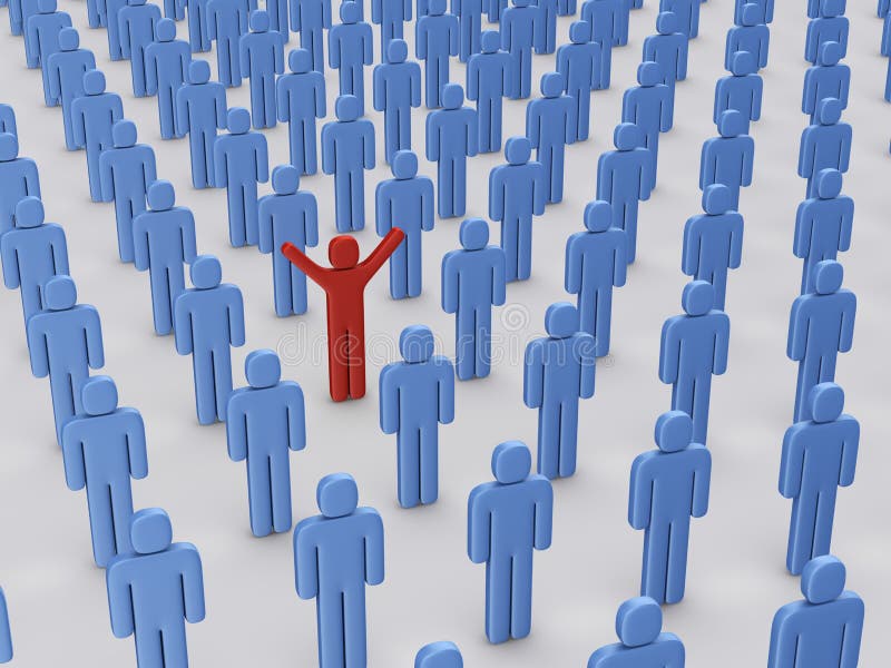 Standing Out from the Crowd Stock Illustration - Illustration of ...