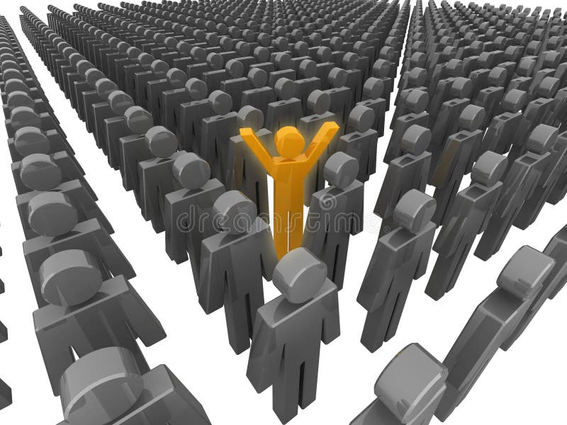 Standing Out from the Crowd with an Idea Stock Illustration ...