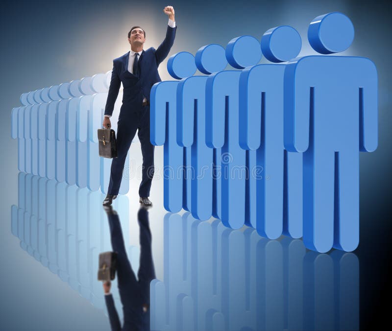 Standing Out from Crowd Concept with Businessman Stock Photo - Image of ...