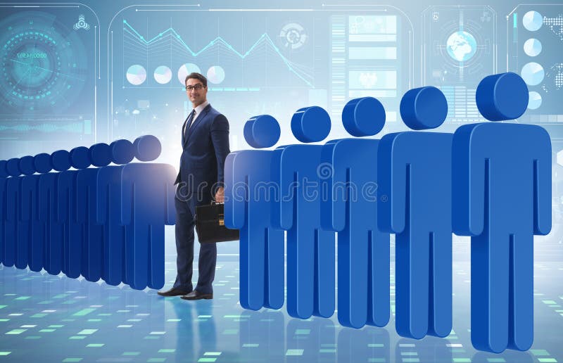 The Standing Out from Crowd Concept with Businessman Stock Photo ...