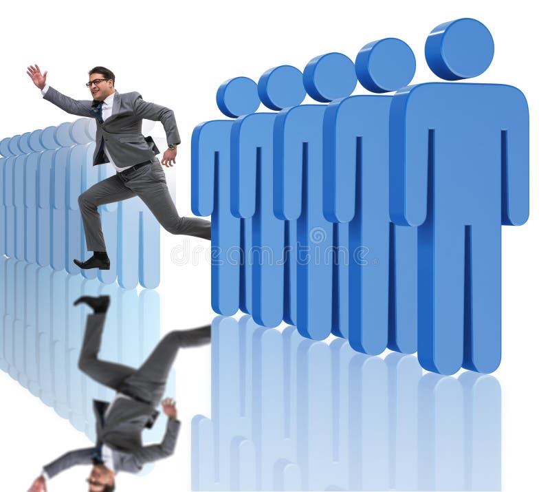 The Standing Out from Crowd Concept with Businessman Stock Image ...
