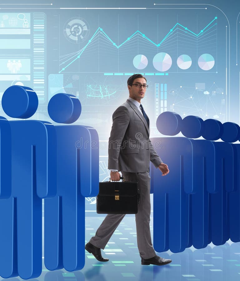 Standing Out from Crowd Concept with Businessman Stock Image - Image of ...