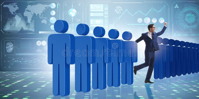 The Standing Out from Crowd Concept with Businessman Stock Illustration ...