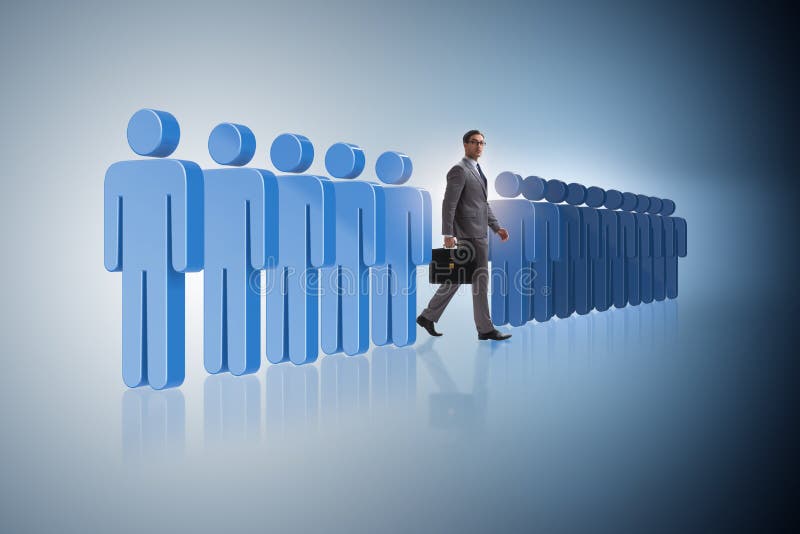 The Standing Out from Crowd Concept with Businessman Stock Image ...