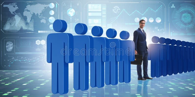 The Standing Out from Crowd Concept with Businessman Stock Image ...