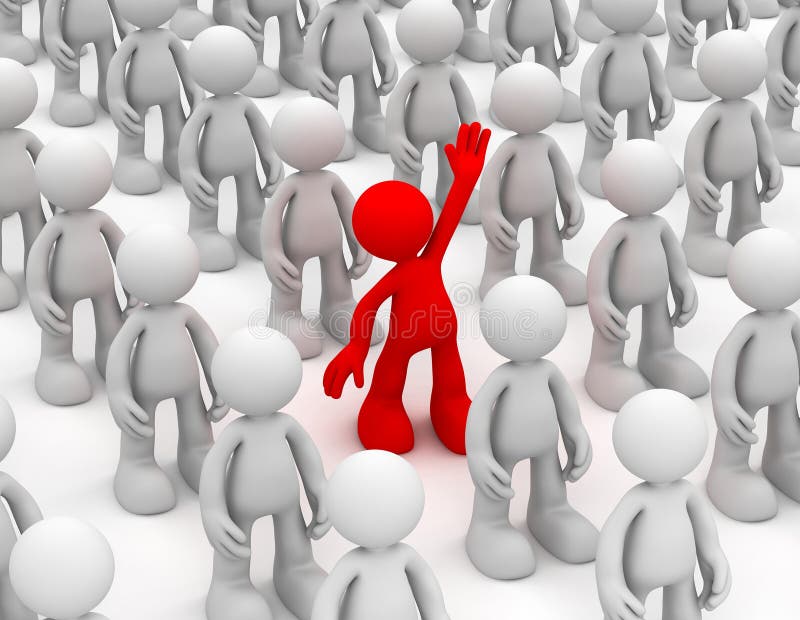 Standing Out From The Crowd 3d Illustration Stock Photo - Image of ...