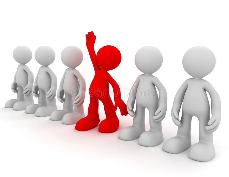 Standing Out from the Crowd Concept 3d Illustration Stock Illustration ...