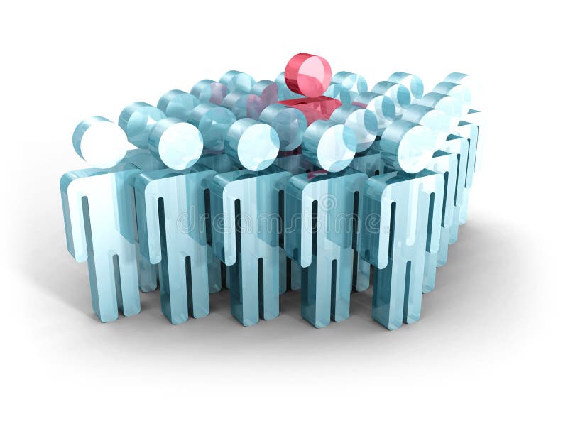 Standing Out from Crowd Concept. People Icons Stock Image - Image of ...