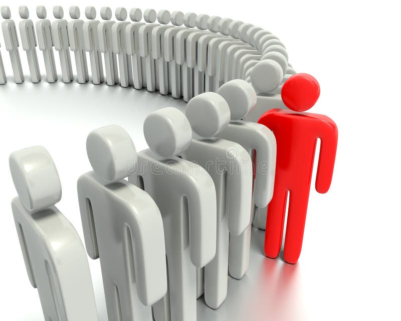 Standing Out from the Crowd Stock Illustration - Illustration of ...