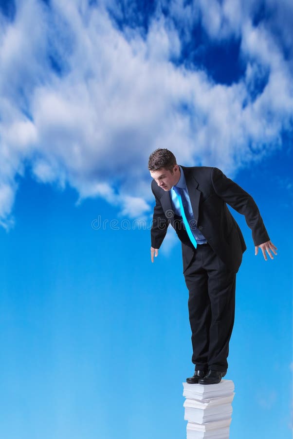 Standing on paper stock image. Image of balance, inbox - 27299935