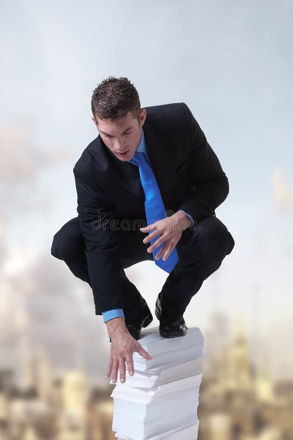 Standing on paper stock image. Image of exhaustion, work - 27300235
