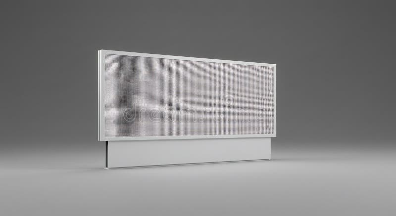 Standing Partition Panel with Mesh Fabric Material on Gray Background ...