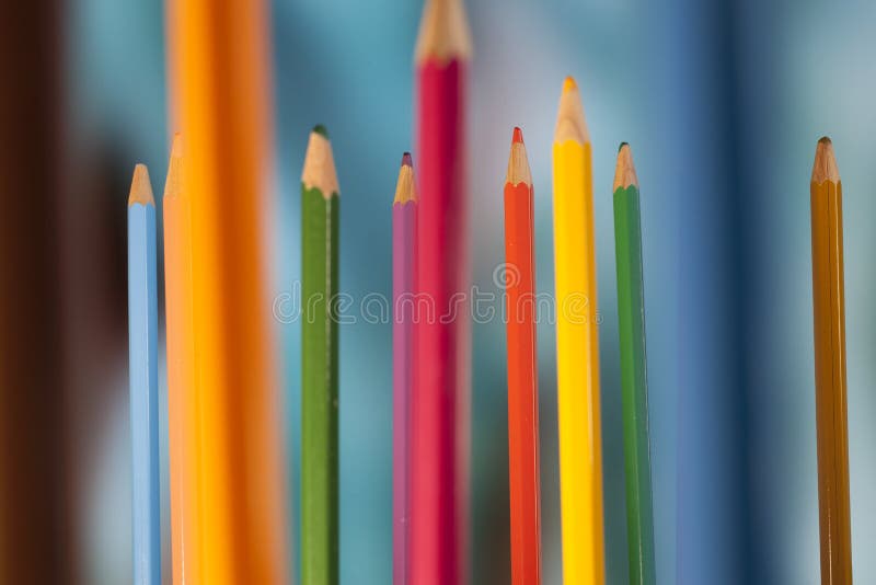 Standing pencils stock image. Image of colored, stationery - 90189733