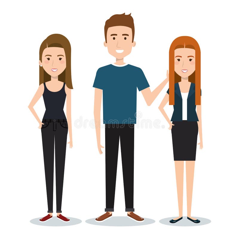 Standing people set stock vector. Illustration of couple - 112537185