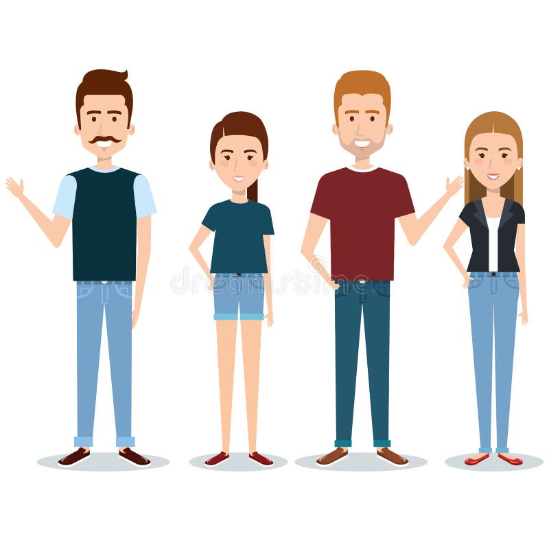 Standing people set stock vector. Illustration of couple - 112537185