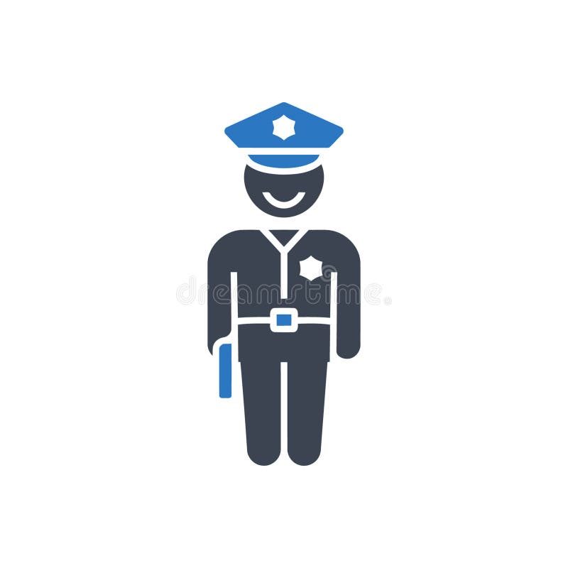 Standing Police Officer Icon Stock Vector - Illustration of officer ...