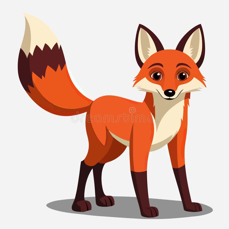 A Standing Position, Facing Forward, with a Bushy Tail and Pointed Ears ...