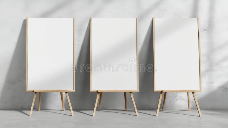 Standing Posters Mockup for Your Design Stock Photo - Image of simple ...