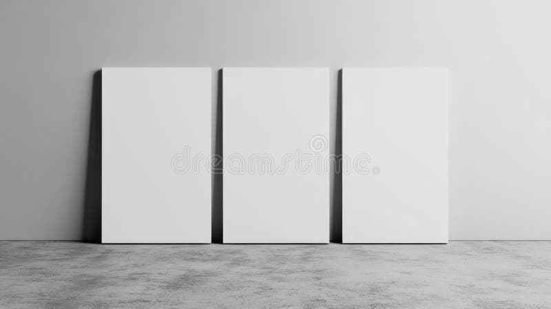 Standing Posters Realistic Mockup on Neutral Background Stock Photo ...