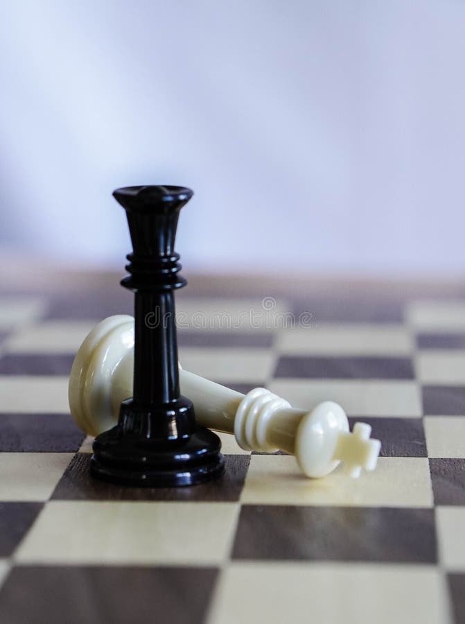 Standing Queen and Defeated King Chess Pieces. Feminism Stock Image ...