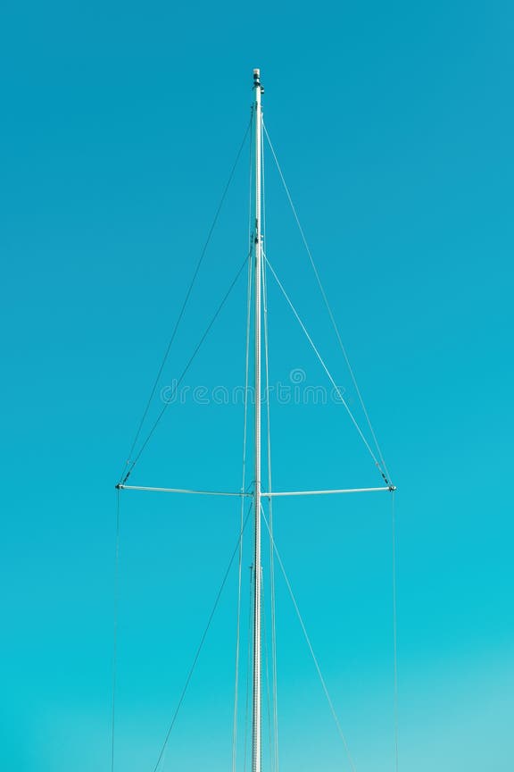 Standing Rigging of a Boat Mast Stock Photo - Image of journey ...