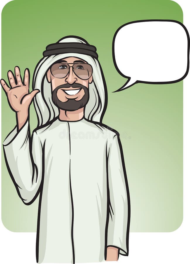 Standing Middle East Arab Man in Keffiyeh - Single Line Drawing ...