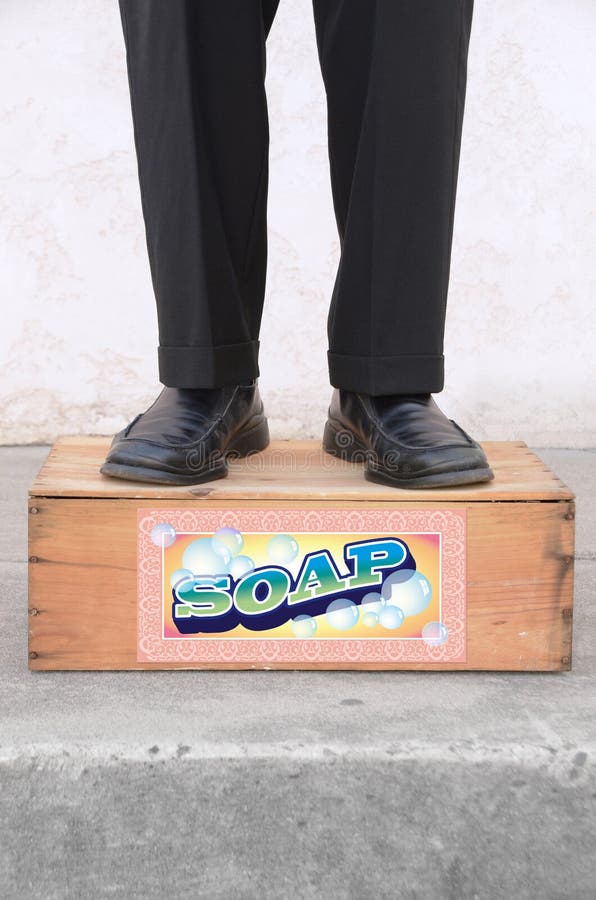 Standing on a Soap Box stock photo. Image of address - 19920872