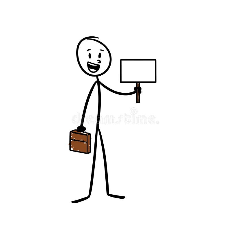 Stick Figure Person Holding Blank Board Stock Illustrations – 83 Stick ...