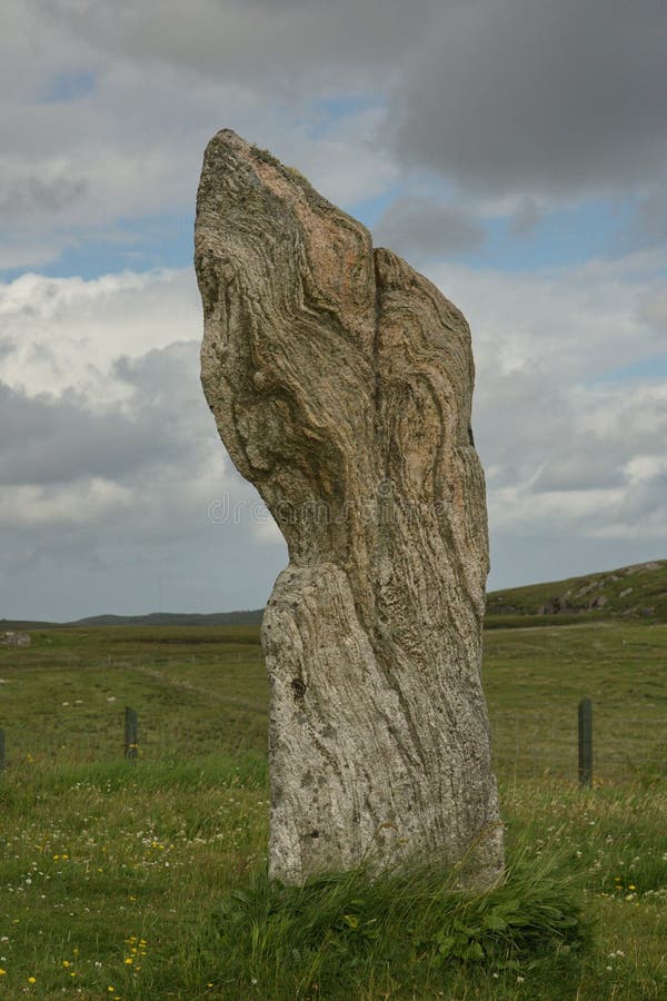 Standing stone stock image. Image of meadow, scotland - 37611185