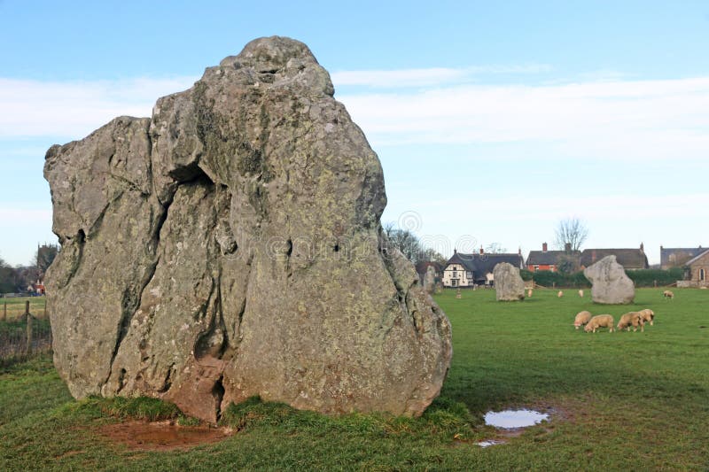 Standing Stone Circle at Avebury in Wiltshire Stock Image - Image of ...