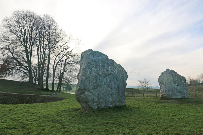 Standing Stone Circle at Avebury in Wiltshire Stock Photo - Image of ...