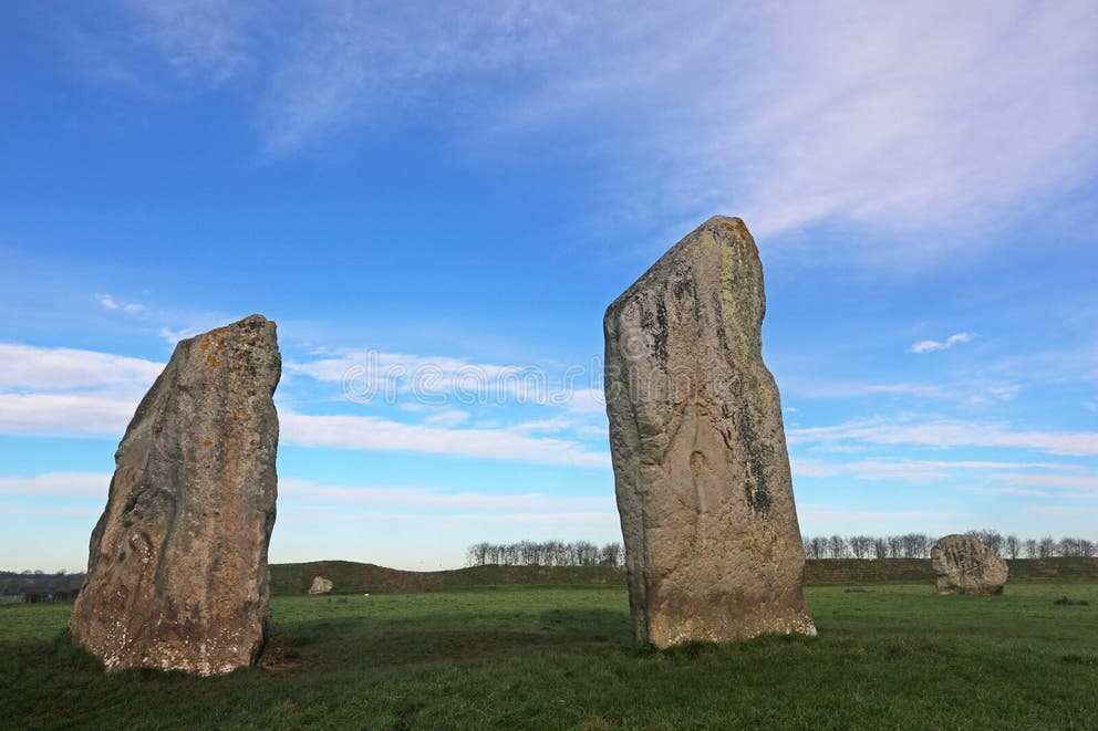 Standing Stone Circle at Avebury in Wiltshire Stock Photo - Image of ...