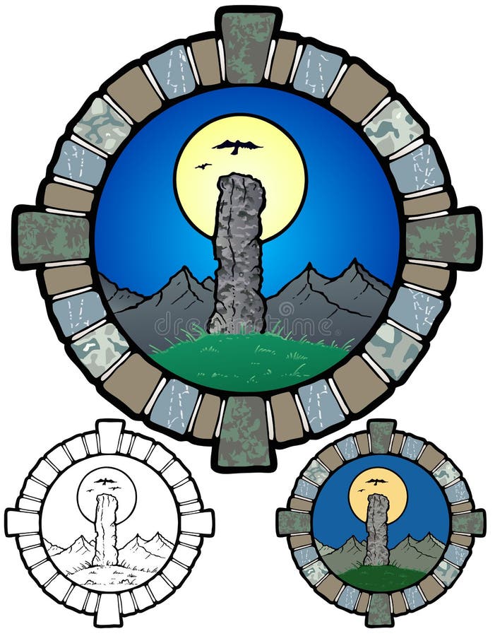 Standing Stone stock vector. Illustration of pillar, scene - 67794279