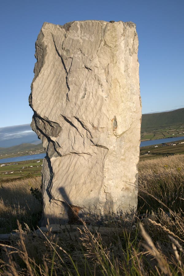 Standing Stone and View; Valentia Island Stock Photo - Image of irish ...
