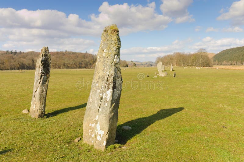 Neolithic Standing Stones at Nine Stones Close, Derbyshire, Engl Stock ...