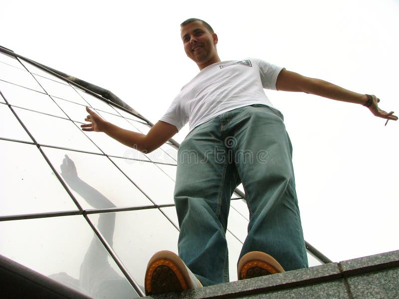 Standing tall stock photo. Image of laugh, jump, manly - 200300