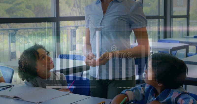 Teacher Explaining Chart Students Classroom Setting Stock Photos - Free ...