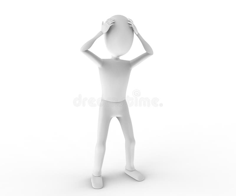 Standing and Thinking with Hands on Head Stock Illustration ...