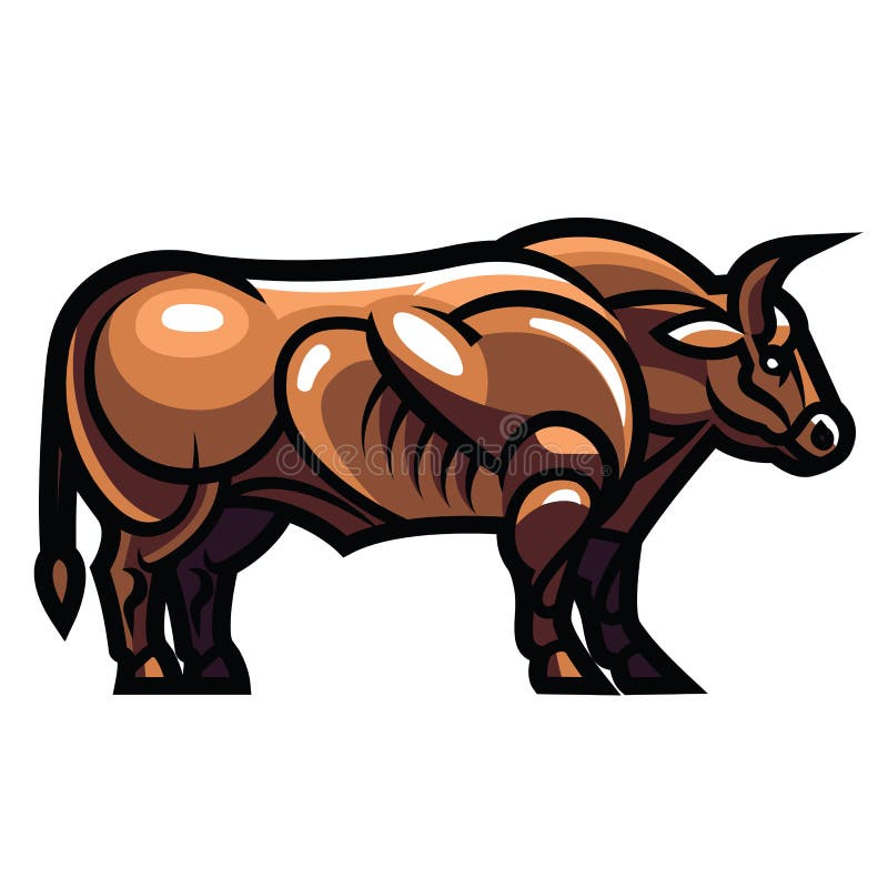 Standing Ultra Muscular Bull Stock Vector - Illustration of album, huge ...