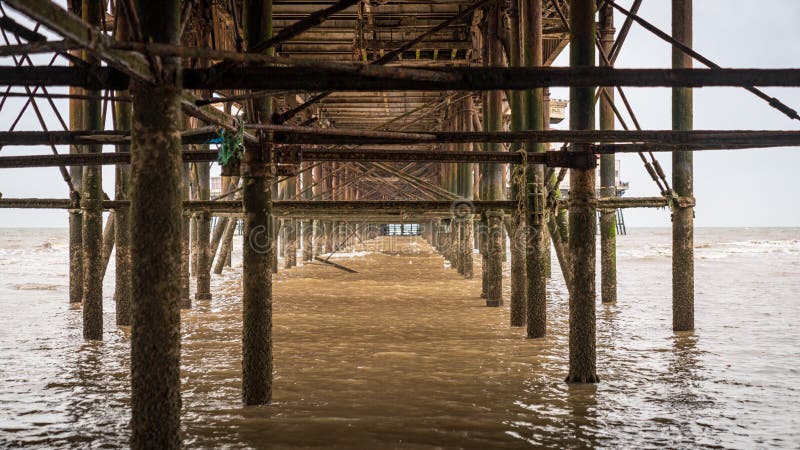 Standing under a pier stock photo. Image of shore, building - 212725258