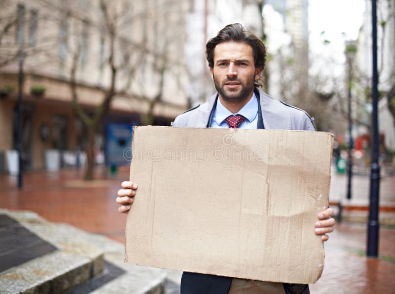Got Work. Standing Unemployed Businessman Looking for Work. Stock Image ...