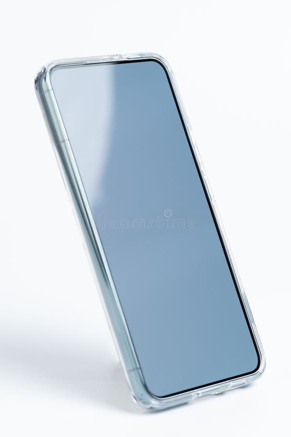 Standing Vertical Smartphone Stock Photo - Image of device, touchscreen ...