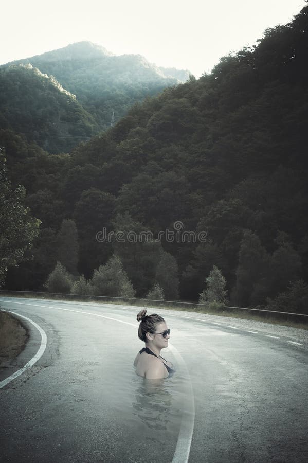 Standing in the Water on Highway Stock Image - Image of landscape ...