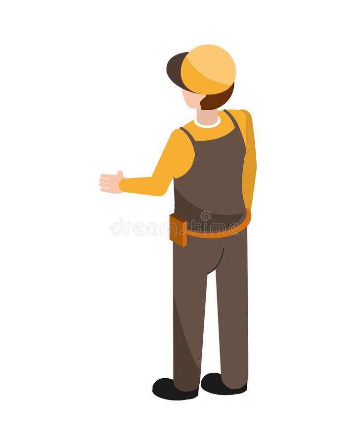 Standing worker back view stock illustration. Illustration of back ...