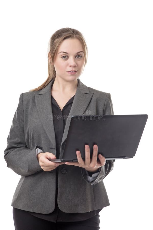 Business Woman Woring on a Computer Stock Photo - Image of elegant ...