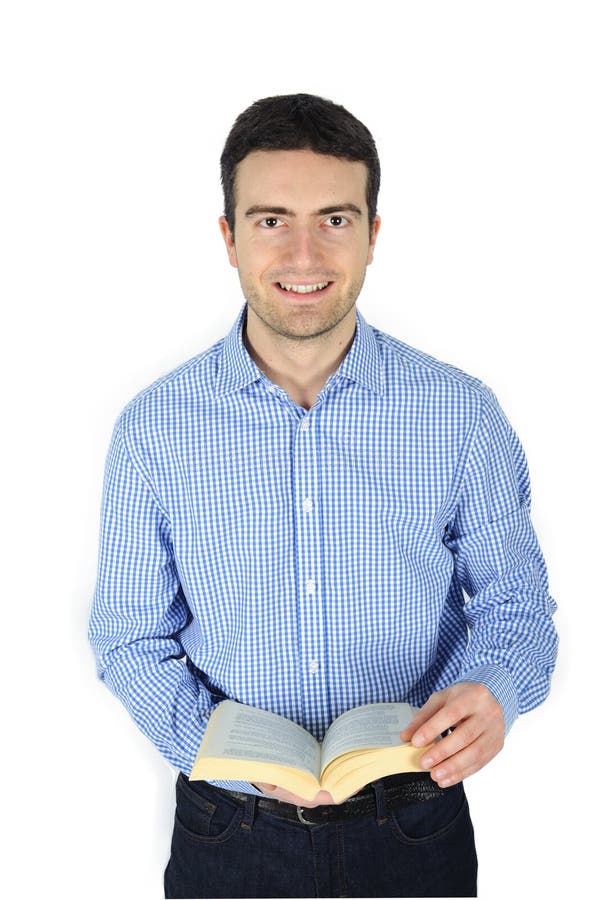 Standing young man book stock image. Image of natural - 18822513