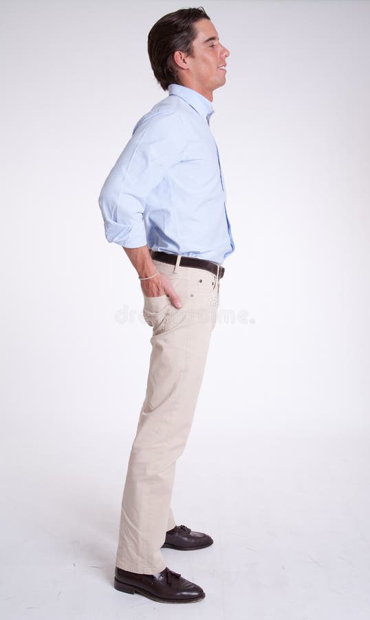 Standing young man stock image. Image of emotions, profile - 50981781
