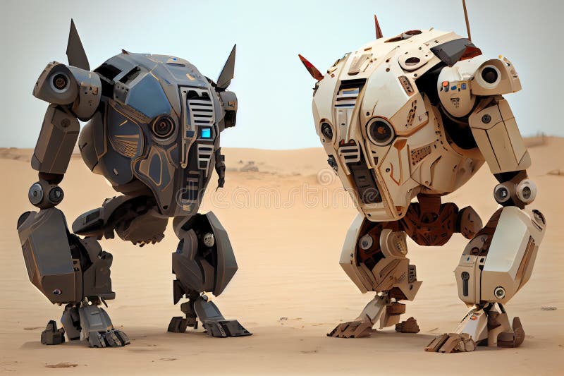 Two Advanced Robots, with Touch Sensors and Advanced Ai Capabilities ...