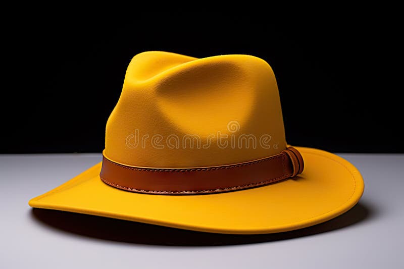 Standout Yellow Hat Isolated on a Dramatic Black Background. Created ...