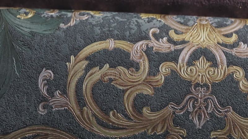 Wallpaper with Patterns. Stands with Rolls of Wallpaper Samples in the ...